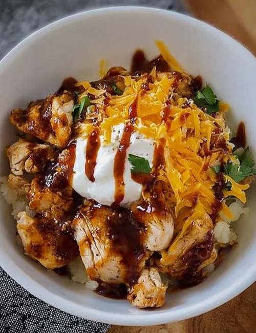 Macro Friendly BBQ Ranch Chicken Bowl with 42g of Protein